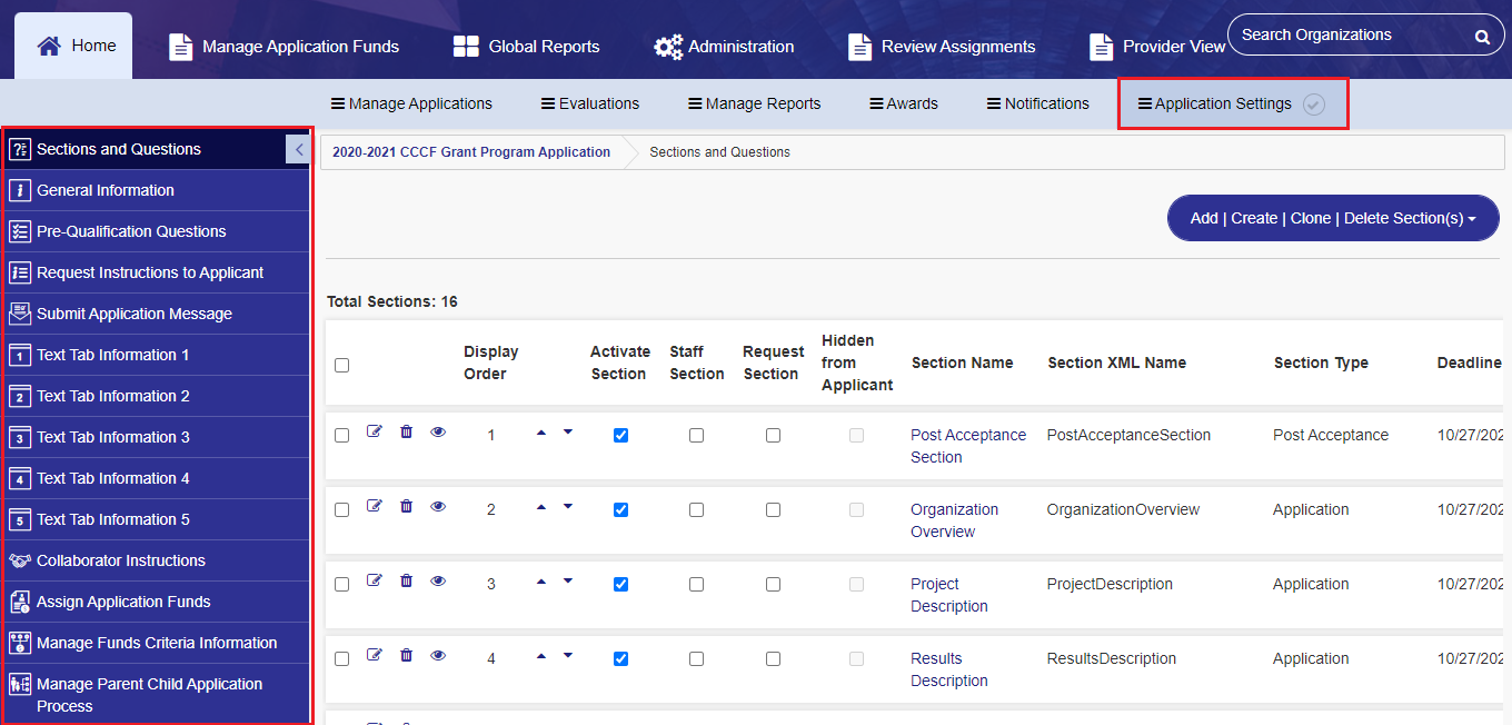 Create A New Application Form Access The Applications Settings