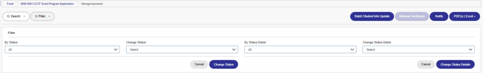 Manage Applicants Export The Applicant Status Report To Excel