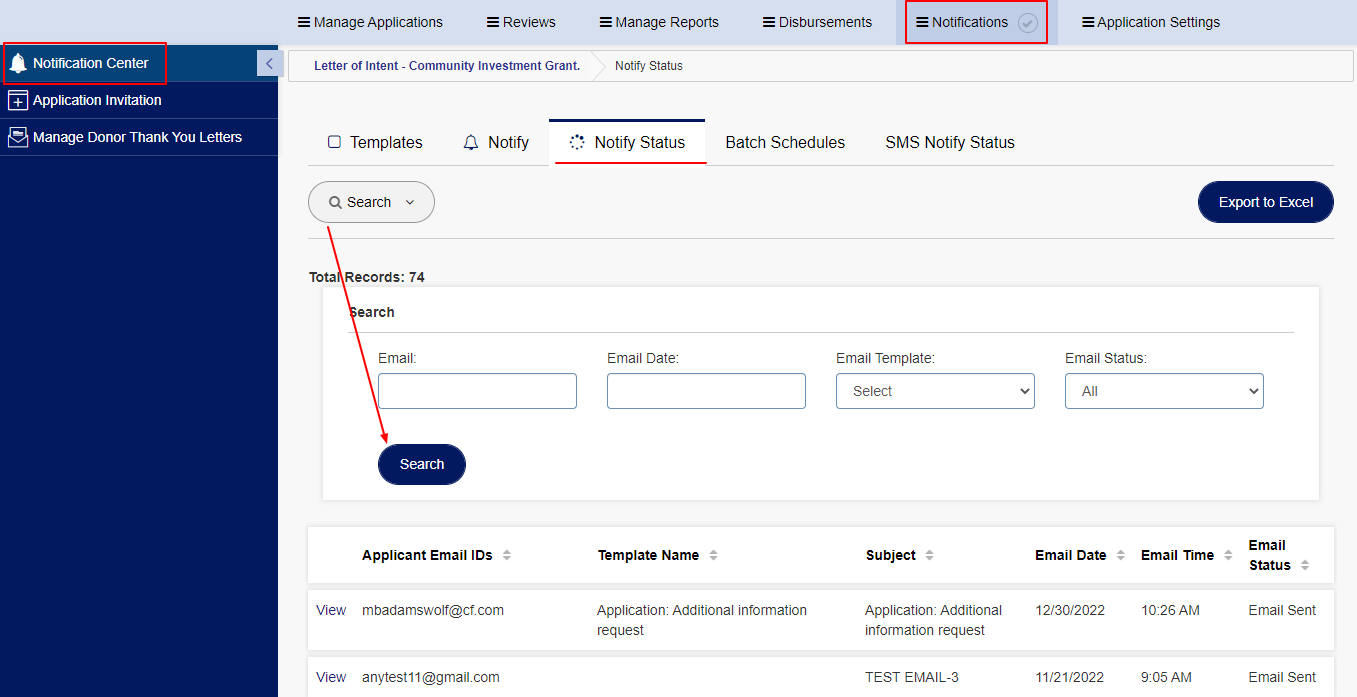 How to know the status of emails being sent – CommunityForce