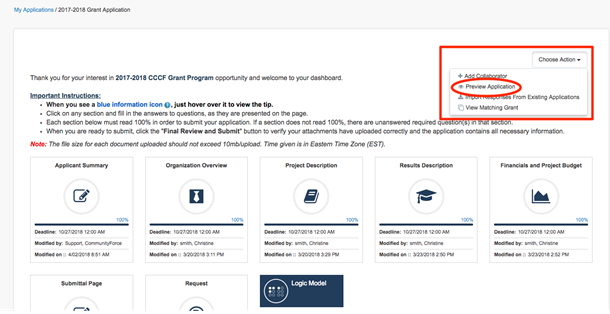 3. Accessing Your Application Form After Submission – CommunityForce