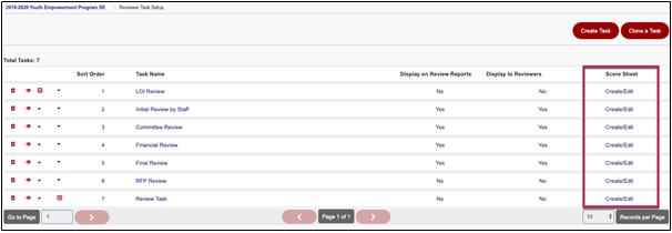 Reviewer Task Setup- Create Score Sheet – CommunityForce