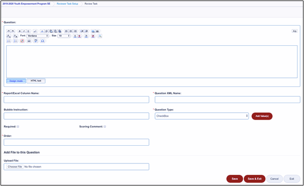 Reviewer Task Setup- Create Score Sheet – CommunityForce